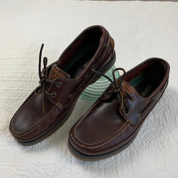 Sperry | Shoes | Sperry Mens Brown Leather Top Siders Mako Collection ...